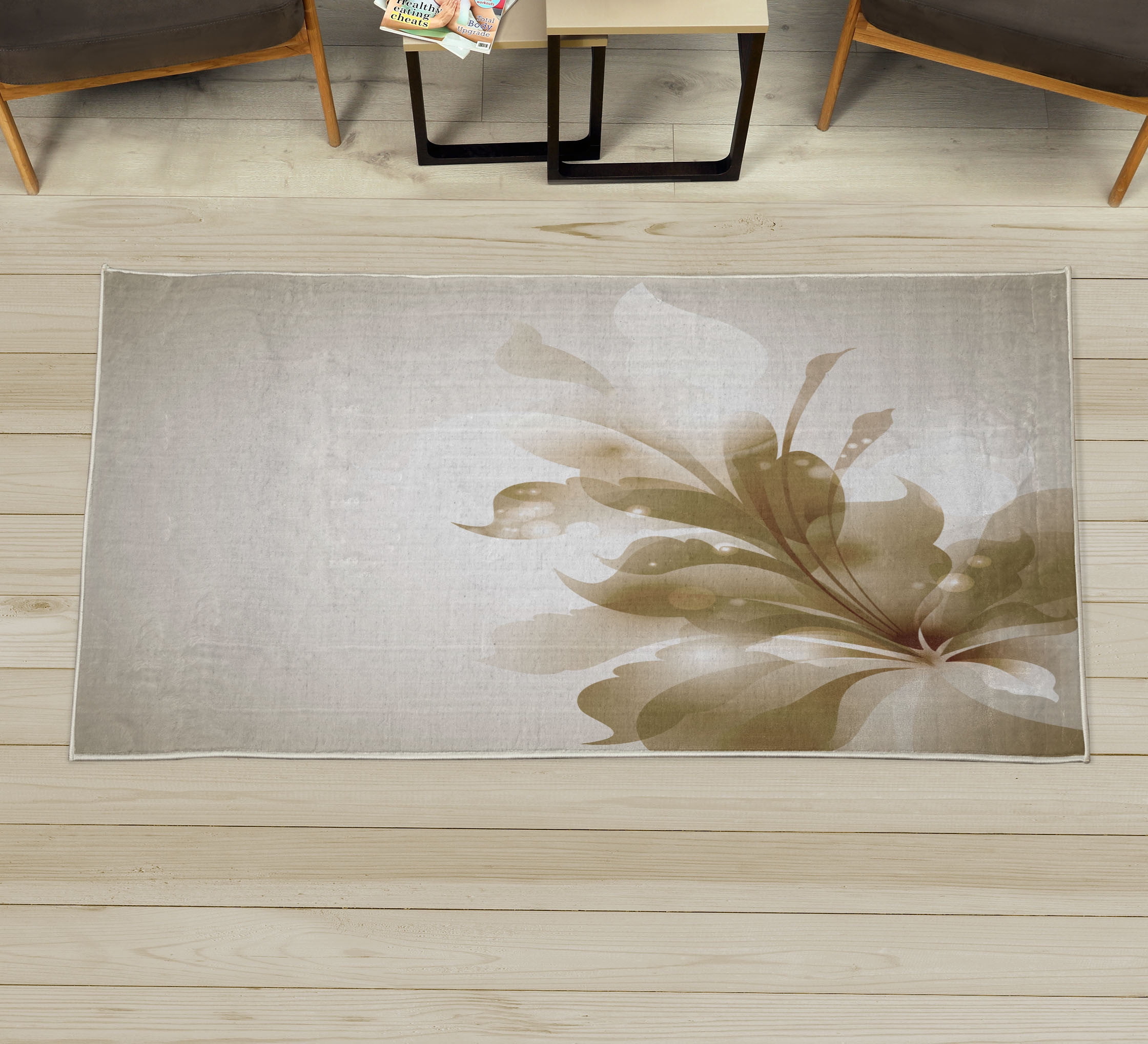 Abstract Decorative Rug, Color Gradient Effect Isolated Flower Petal ...