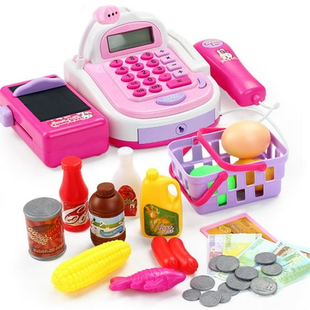 Kids Simulation Cash Register Calculator Cashier with Microphone and ...