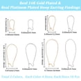 80Pcs 8 Styles Brass Hoop Earring Findings Kidney Ear Wire Platinum ...