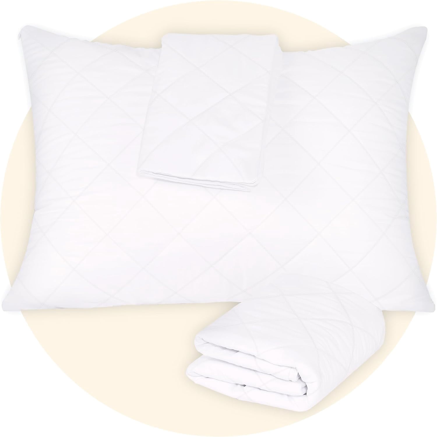 SLEEPSHEEP ZZ Pillow Protector, Standard Size - Zippered Waterproof ...