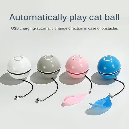 Smart Interactive Cat Toy Colorful LED Self Rotating Ball Ball With ...