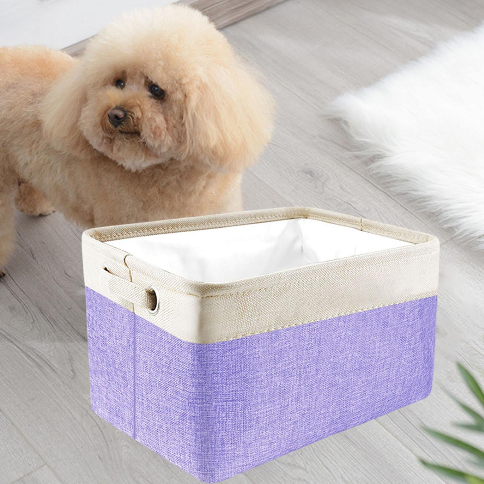 Linen Cat Toys Bin Storage Carrier Organizer with Handles Organizing ...