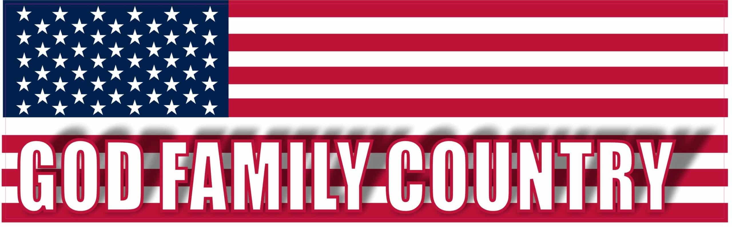 StickerTalk US Flag God Family Country Vinyl Sticker, 10 inches x 3 ...