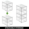 mDesign Stacking Plastic Storage Kitchen Bin - 2 Pull-Out Drawers, 8 ...