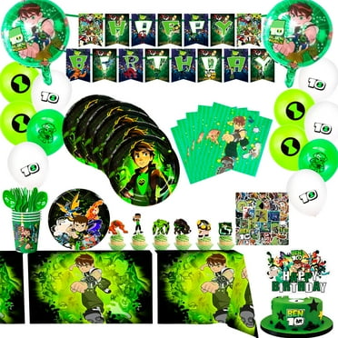 Ben 10 Party Supplies Plates Decorations Birthday Cake Topper Banner ...