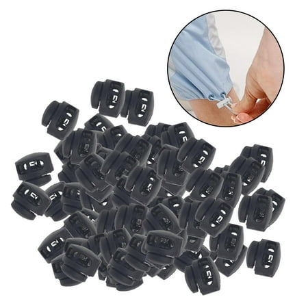 100 Pcs Cord Locks, Upgraded Spring Loaded Stop Toggle Cord Stopper ...