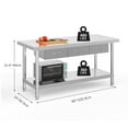Dextrus Commercial Kitchen Appliance: Stainless Steel Work Table with 3 ...