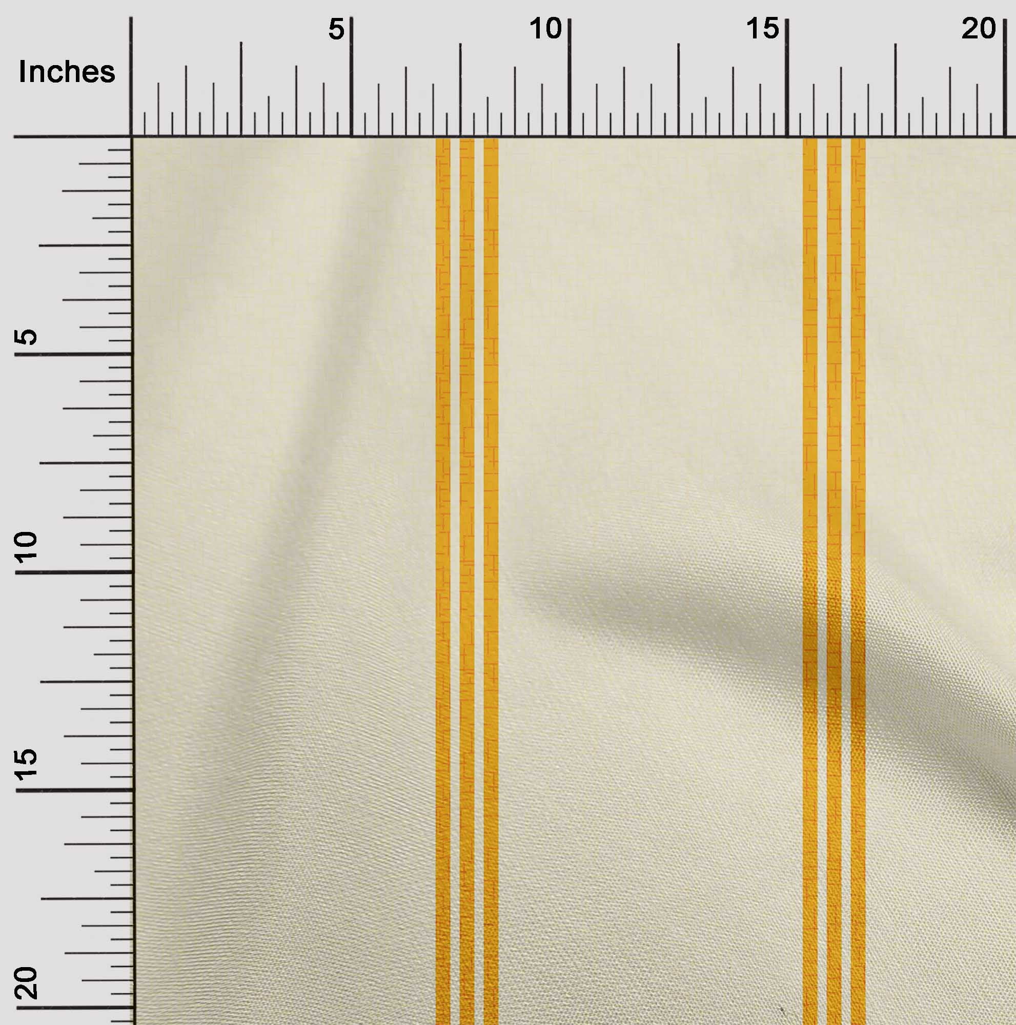 oneOone Cotton Silk Pale Yellow Fabric Wide Stripe Sewing Material ...