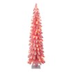 HOMCOM Slim Fake Plastic Artificial Christmas Tree with LED Lights ...