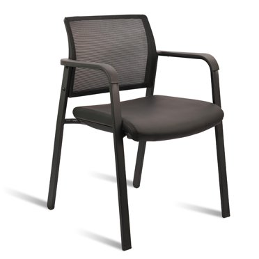 Flash Furniture Comfort Black Vinyl Stackable Steel Side Reception ...