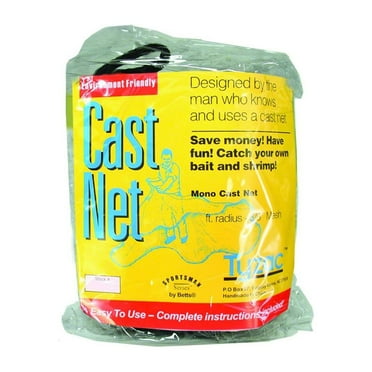Betts Tyzac 3 Foot Nylon Cast Net 3/8 inch Mesh - Walmart.com