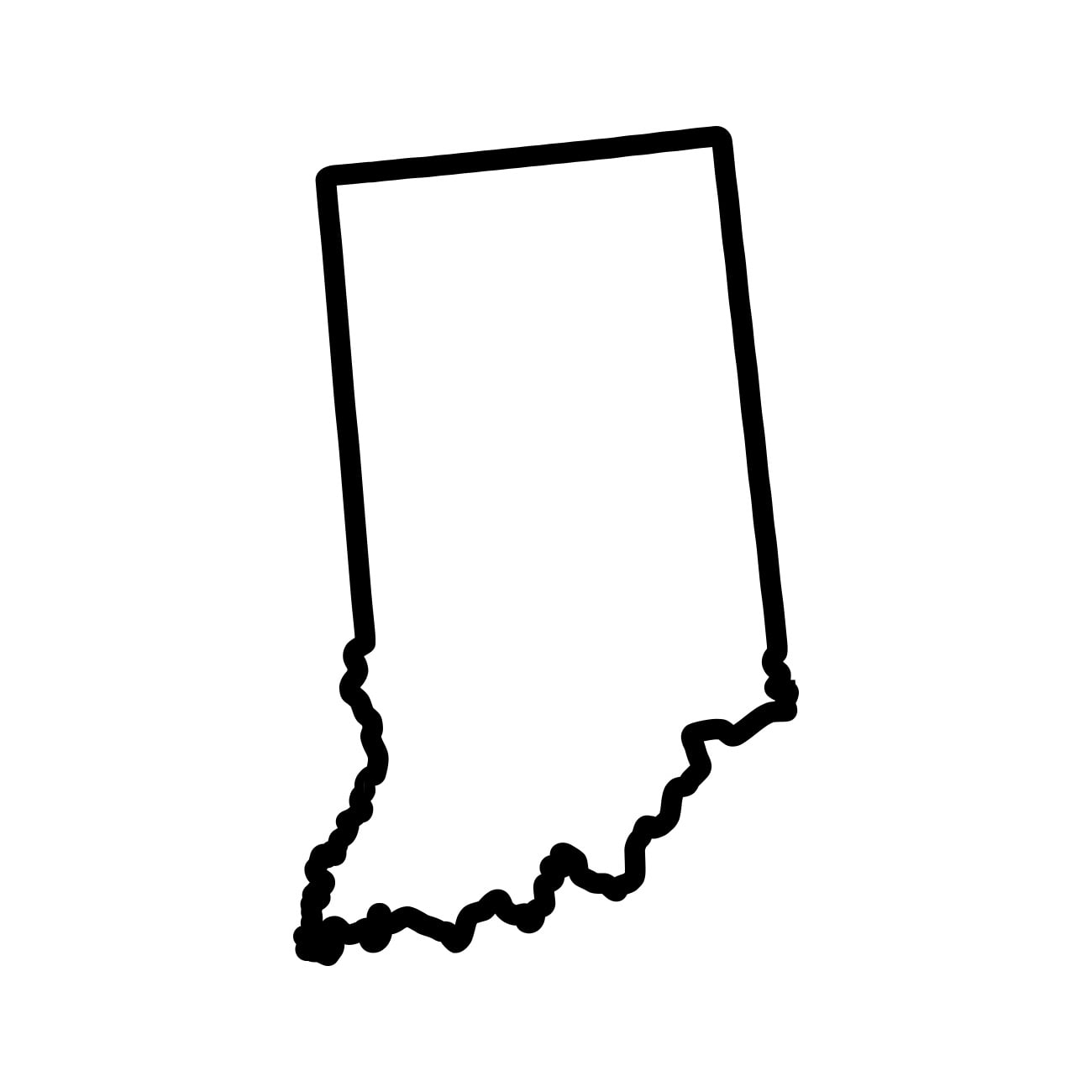 Indiana Outline Sticker Decal Die Cut - Self Adhesive Vinyl ...