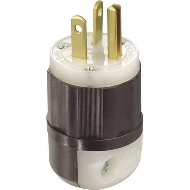 leviton 2-pole hospital grade plug, straight blade, black and white ...