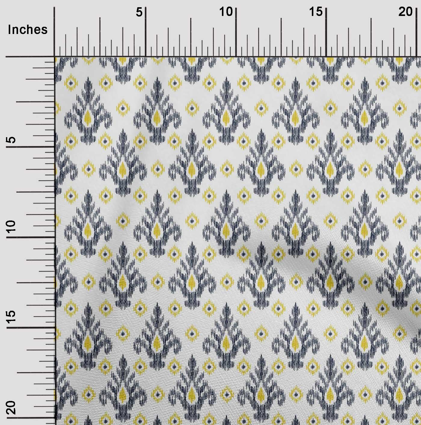 oneOone Viscose Chiffon Fabric Diamond & Swirl Ikat Print Fabric By The ...