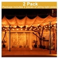 String Light Poles Outdoor 2 Pack 8FT, Heavy Duty Metal Garden Light ...