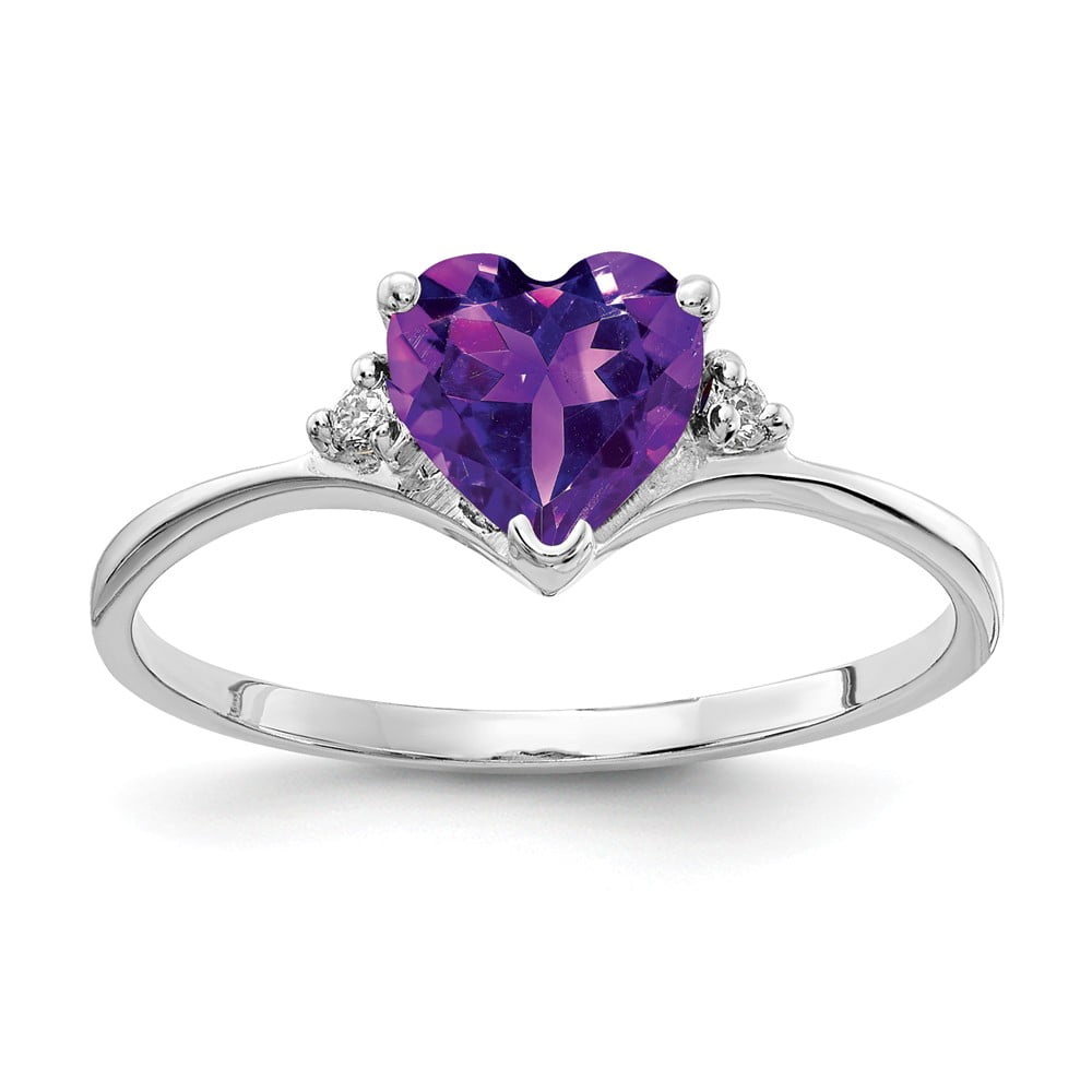 Purple Heart Diamond Ring