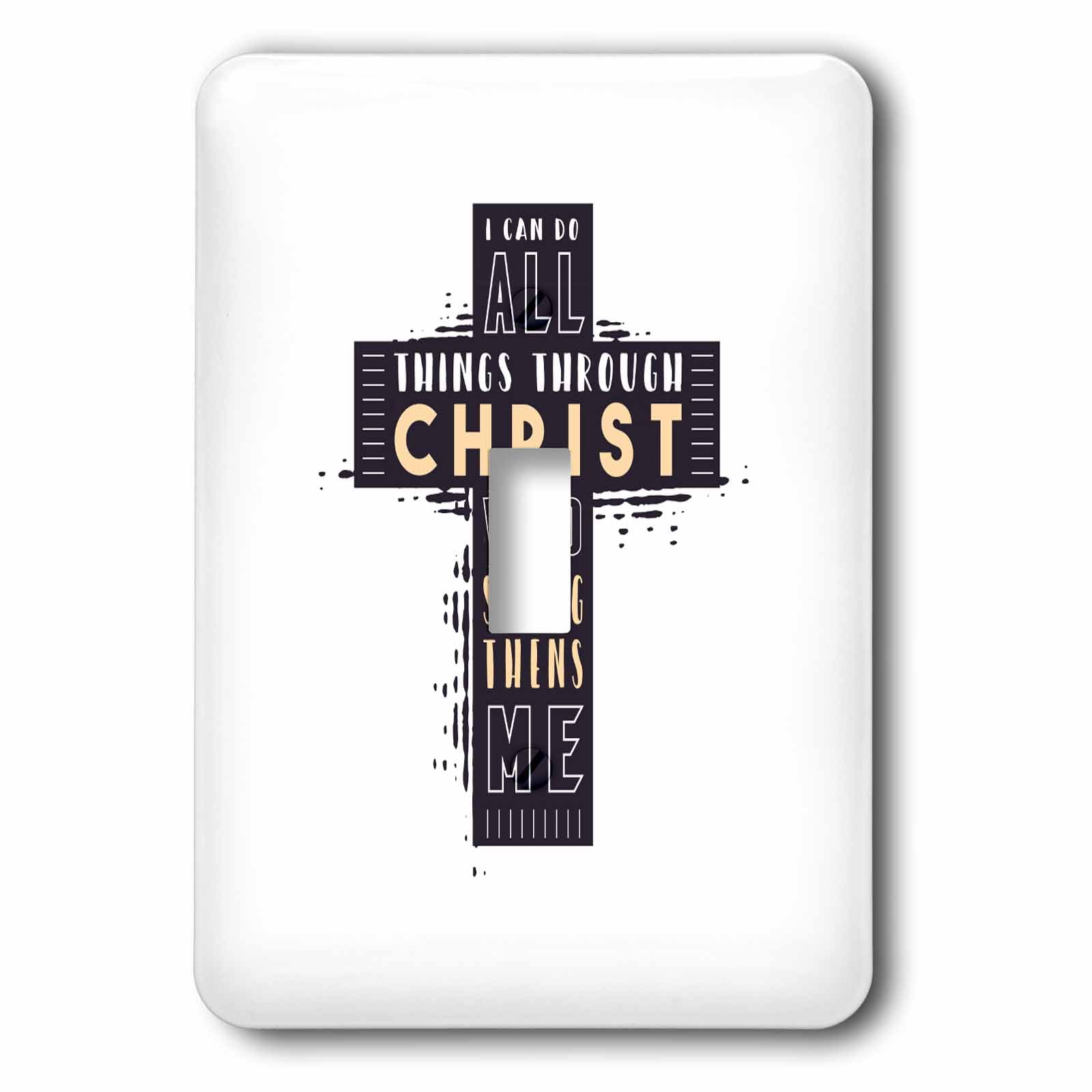 Christian I Can Do All Things Through Christ Cross Typography Quote ...
