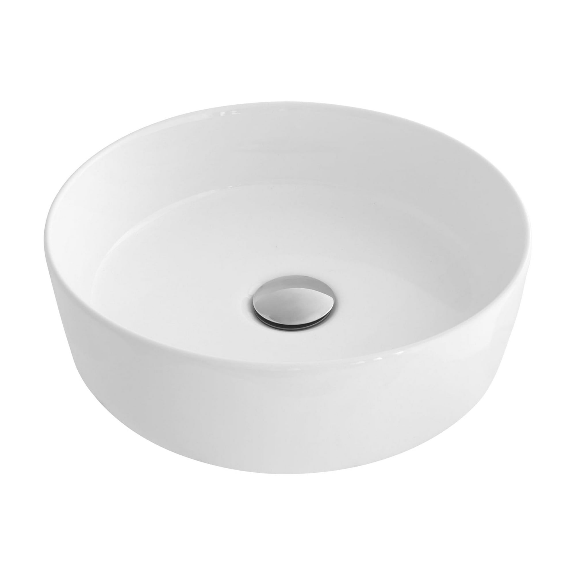 Click here for Stylish Vessel 14 ⅛ White Round Porcelain Bathroom... prices