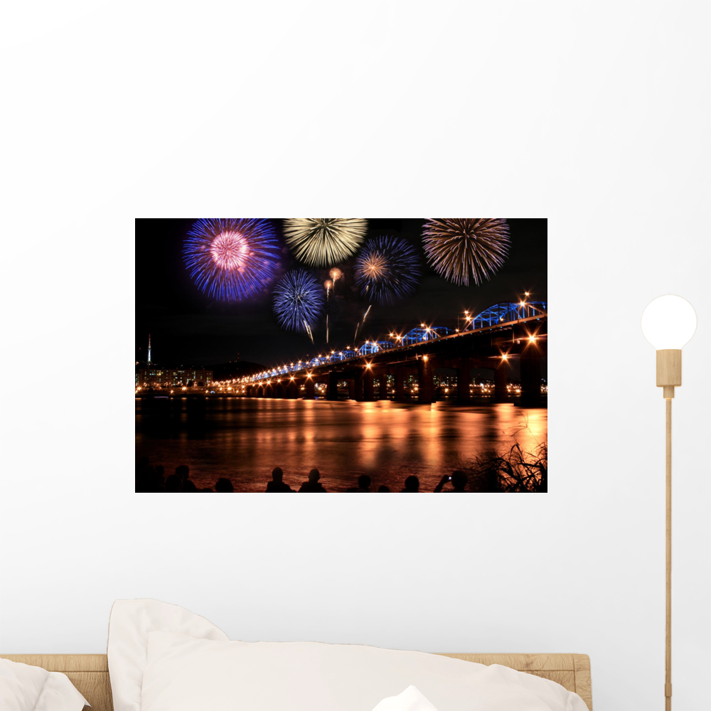 Spectacular Fireworks Han River Wall Mural Decal Sticker, Wallmonkeys ...