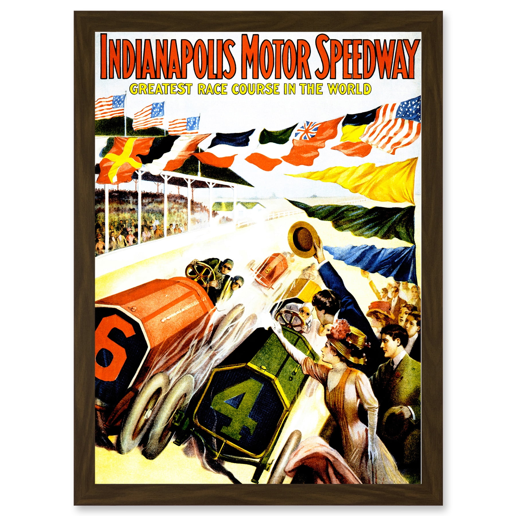 Sport Race Indianapolis Motor Speedway Car Flag Indy 500 A4 Artwork ...