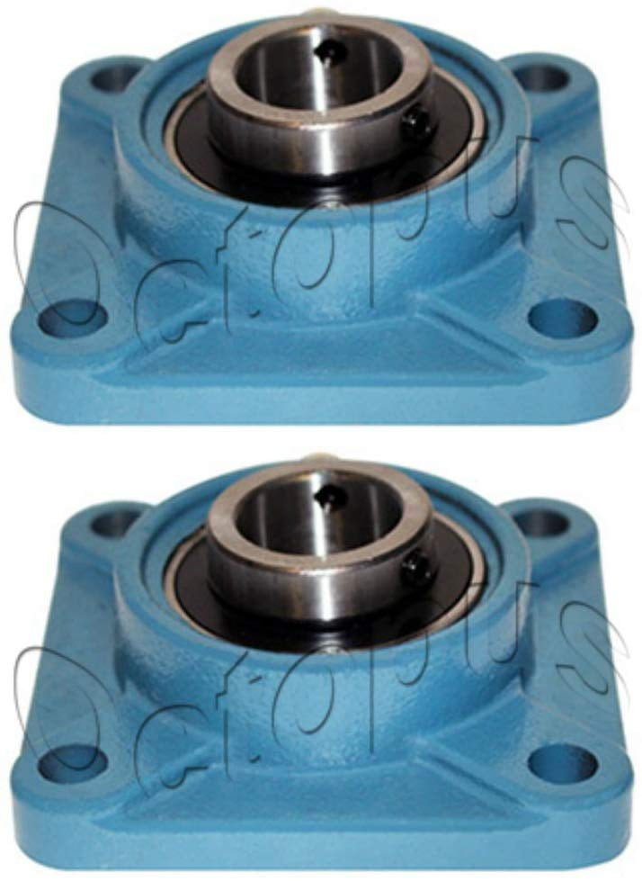 2 Pcs UCF 207-22 Self-align 4 Bolt Flange Pillow Block Bearing 1 3/8 inch - Walmart.com