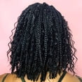 Short Box Braided Bob Wig for Black Women, 14 Inch Curly Goddess Box ...