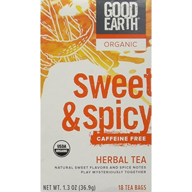 Good Earth Teas Organic Sweet and Spicy Caffeine Free Herbal 18 Tea ...