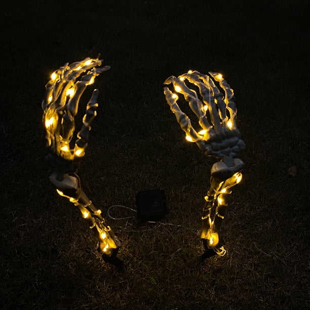 Dvkptbk Halloween Skeleton Decoration Lights, Skeleton Hand Arms Garden ...