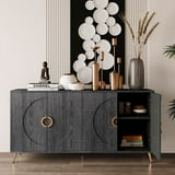 Lunale Modern Lacquered Wooden Sideboard Storage Cabinet, Buffet Server Cabinet for Living Room ...
