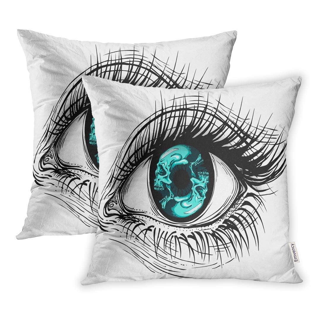 ARHOME Tattoo Realistic Human Eye Girl Circular Blue Skull Iris Eyeball ...