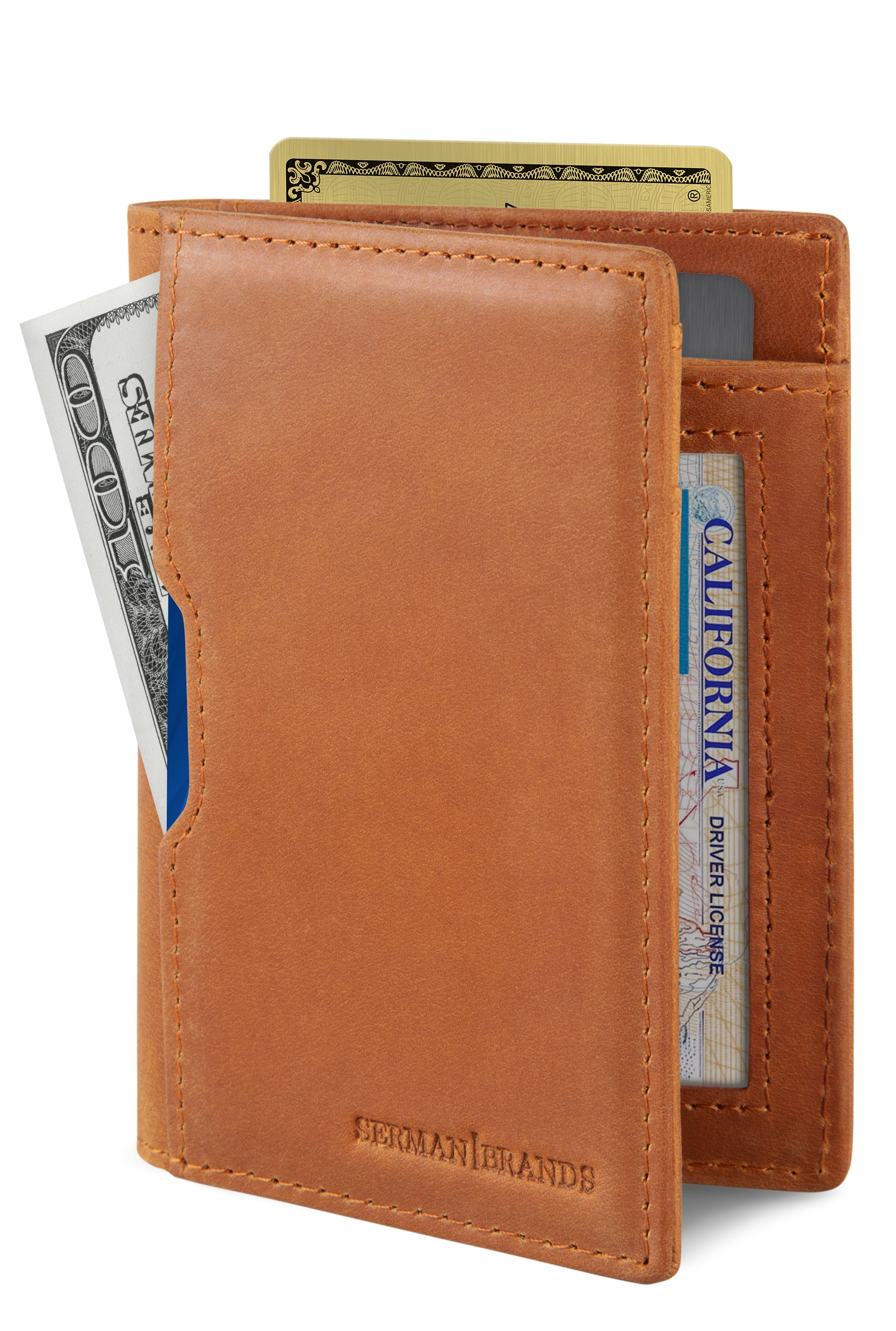 Serman Brands Travel Wallet | RFID Blocking | Bifold Slim Genuine ...