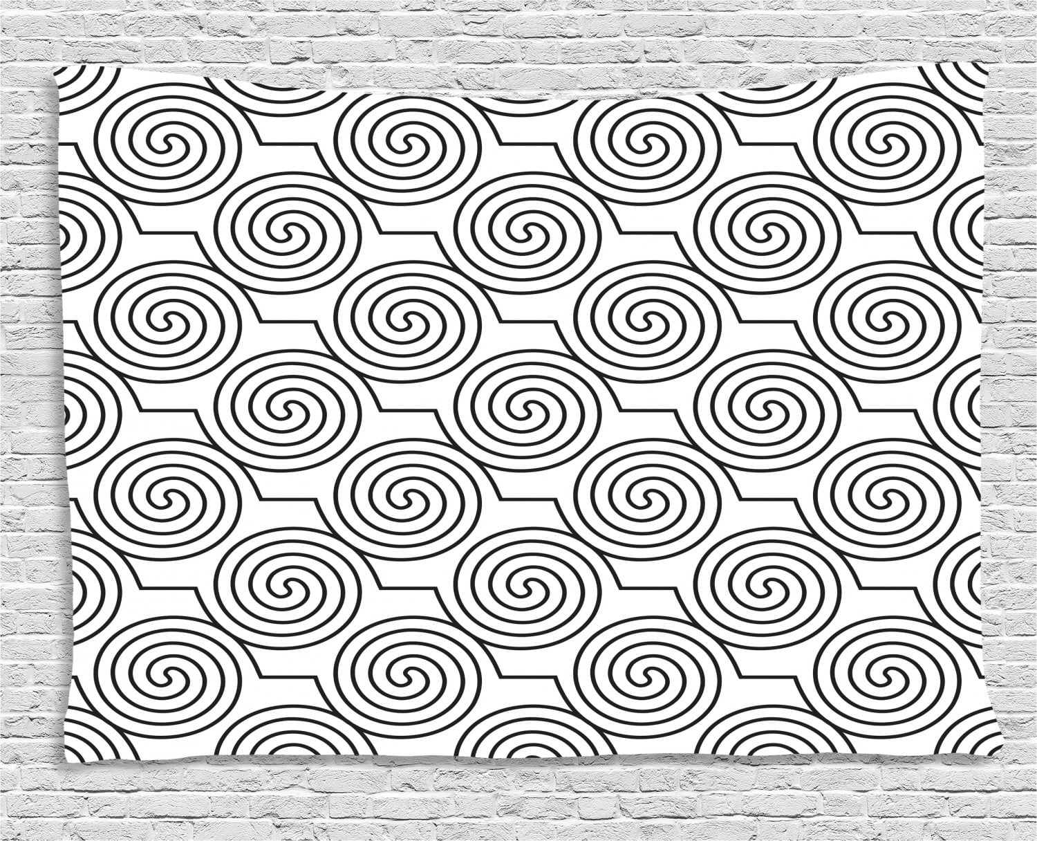 Geometric Tapestry, Diagonally Aligned Zigzag Lines and Swirls Pattern ...