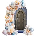 Double Arches Arch Backdrop Cover 7.2 FT, Vintage Traditional Gold Blue ...