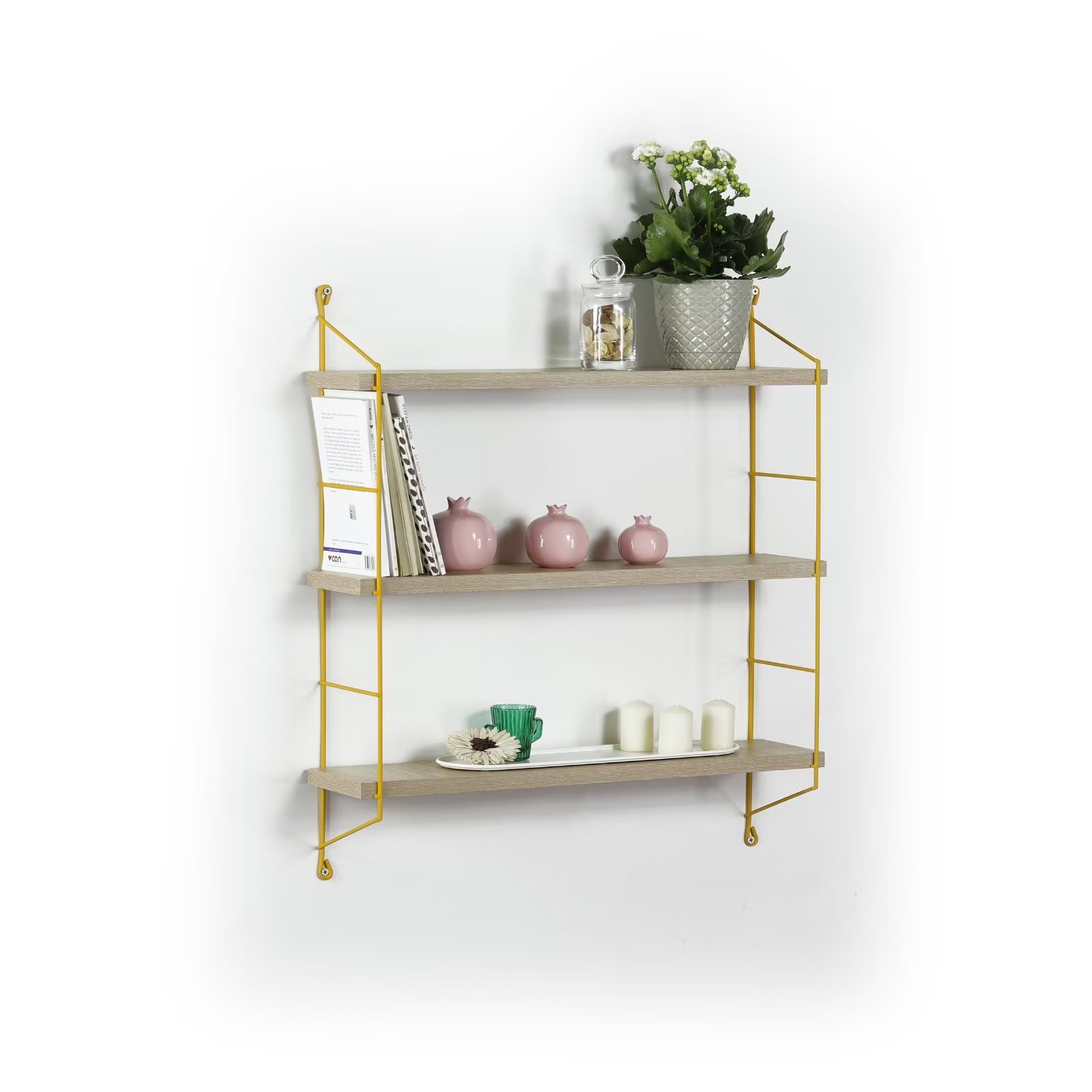 Floating Wall Shelves, Rustic Wall Mounted Display Shelves 3-Tier Metal ...