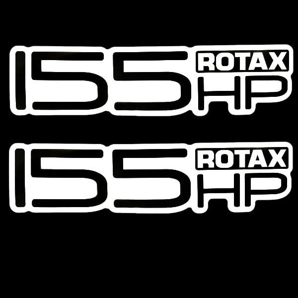 Rotax Boat Brand Decal | 155 HP Black / White 7 5/8 x 1 7/8 Inch 2PC ...