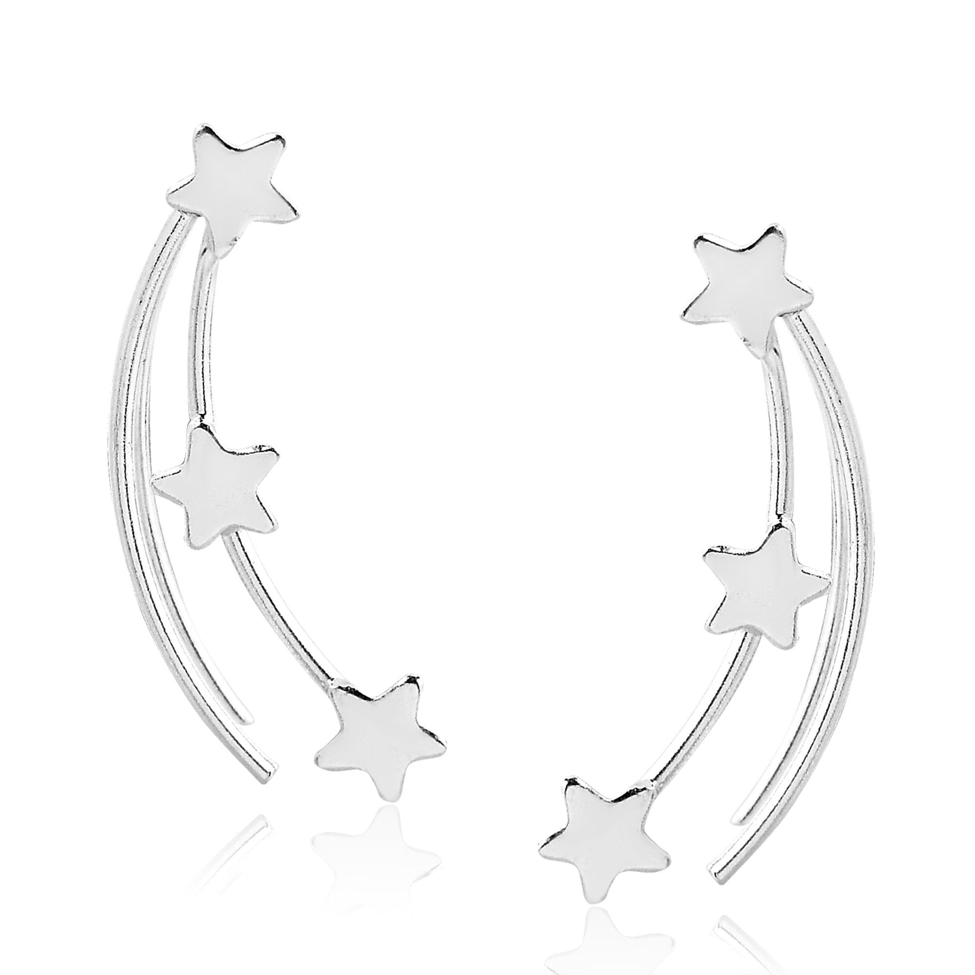 Arrow Ear Crawler Curved Earrings - 925 Sterling Silver - Walmart.com