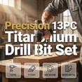 13Pcs Titanium Coated Twist Drill Bit Set 1.5-6.5mm 1/4 Hex Shank for ...