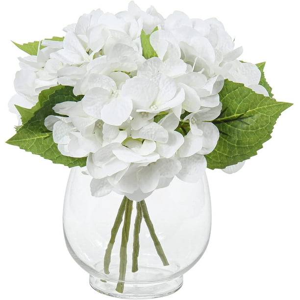 4 Pcs Artificial Hydrangeas Flowers Silk Hydrangeas Fake Flowers ...