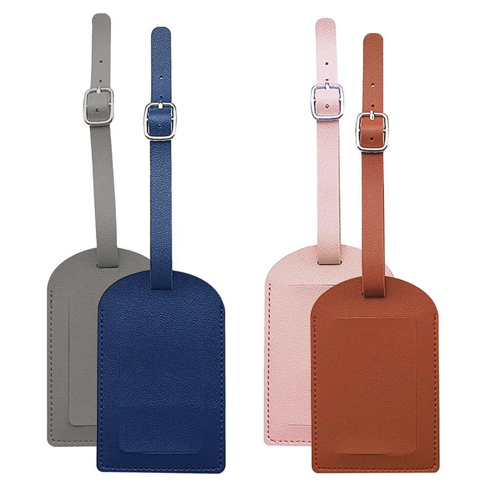 4pcs Luggage Tags Leather Luggage Bag Tags Travel Tags, Privacy ...