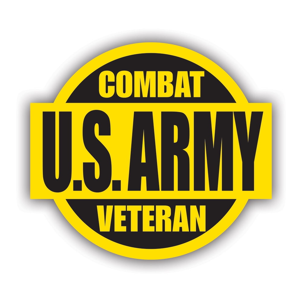 US Army Combat Veteran Sticker Decal - Self Adhesive Vinyl - Weatherproof - Made in USA - vet ...