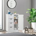 HomGarden Bathroom Floor Cabinet Kitchen Side Storage Organizer W/ 4 ...