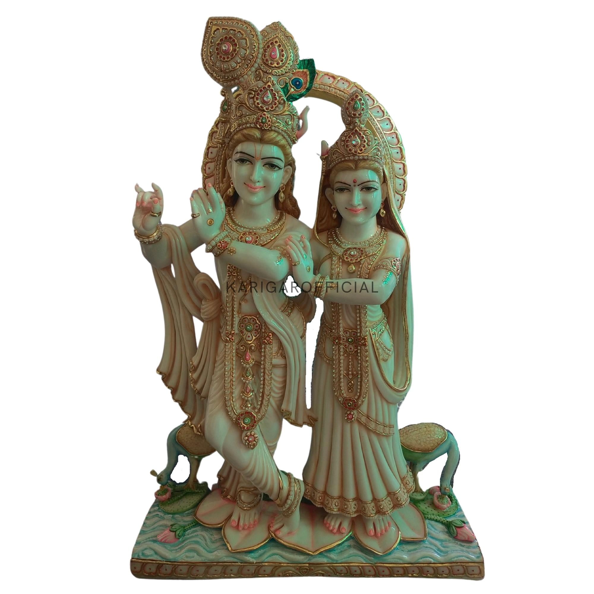Radha Krishna Statue, Large 60 inches Special Gold leaf Work Radha ...