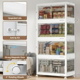 Broview 90Gal Stackable Storage Bins with 3x Lids, Front and Side Open ...