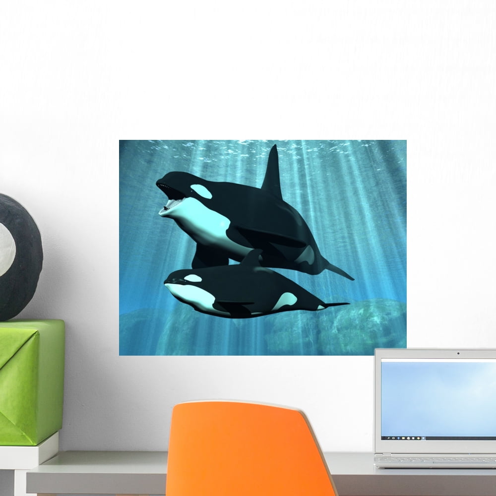 Orca Killer Wall Mural by Wallmonkeys Peel and Stick Graphic (18 in W x ...