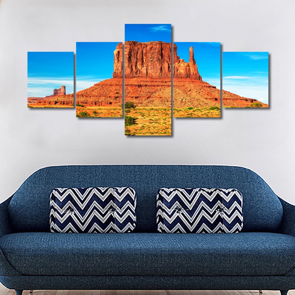 TISHIRON 5PCS Framed Canvas Wall Art Set,50"x24" Valley Bottom with ...