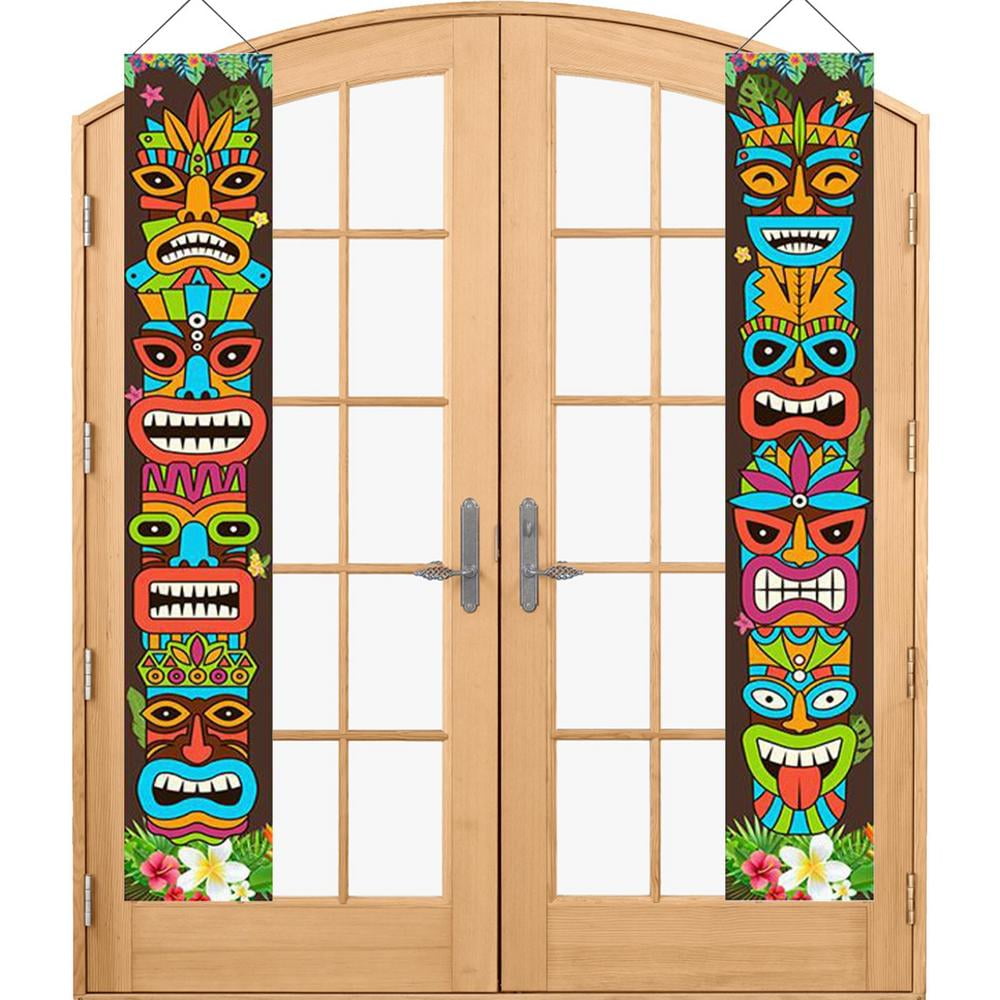 AIXING Party Decorations Tropical Moana Door Porch Banner Tribal Totems ...
