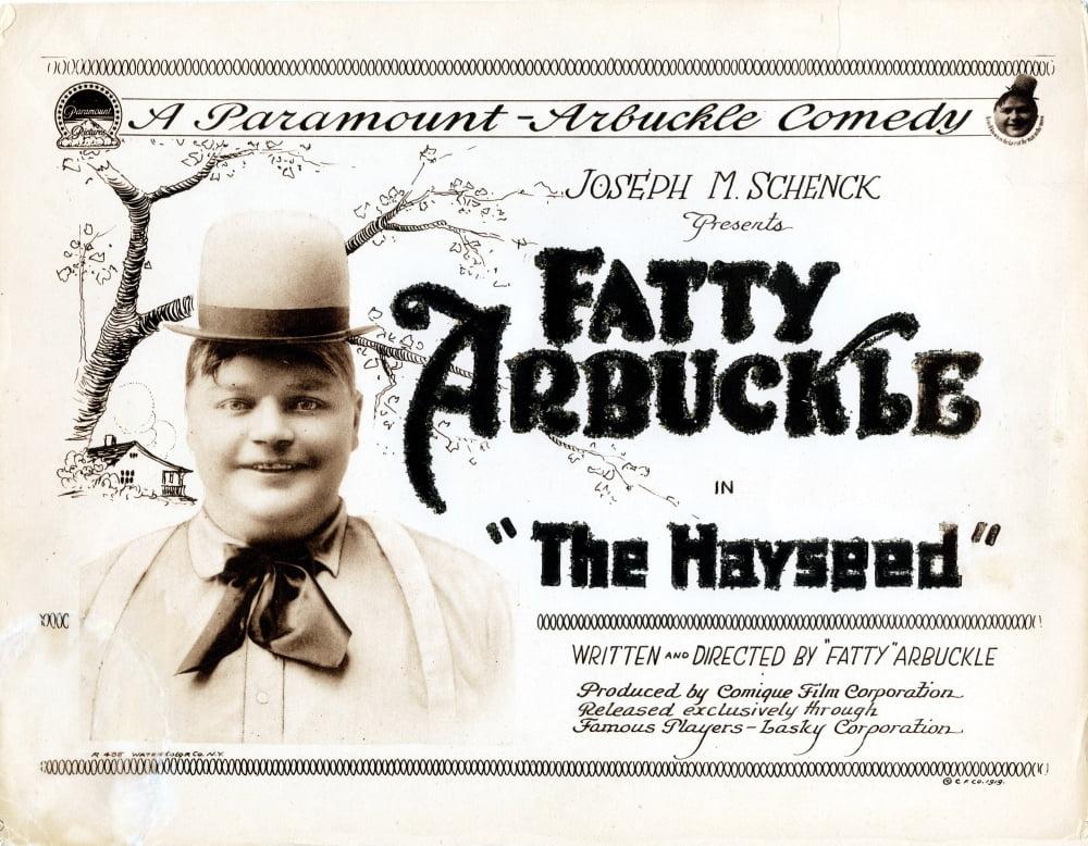 The Hayseed Titlecard Roscoe 'Fatty' Arbuckle 1919 Movie Poster ...