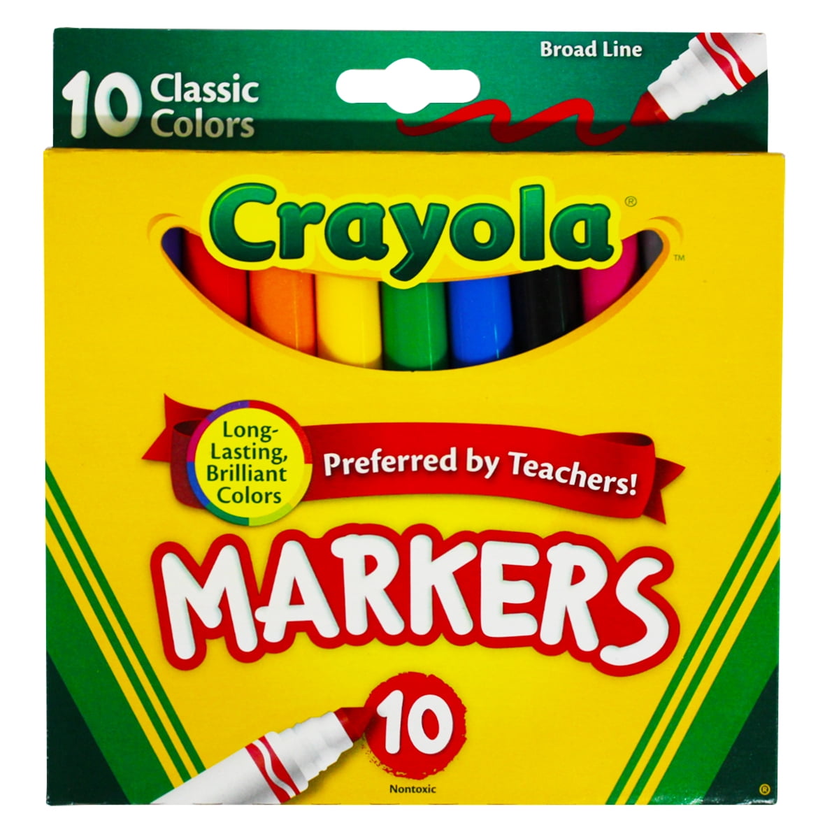 Crayola Long Lasting Non toxic Markers Broad Line Classic Brilliant crayola-long-lasting-non-toxic-markers-broad-line-classic-brilliant