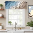 Abstract Geometric Valance Curtains for Windows, Blue Brown Gradient ...