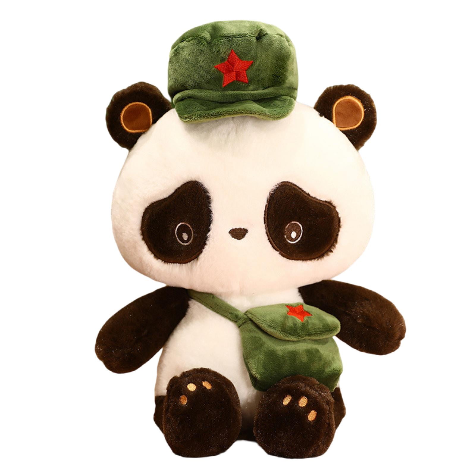 Panda Plush Toy with Bachelor Hat and Tassel - Red-Army Style Pajamas ...